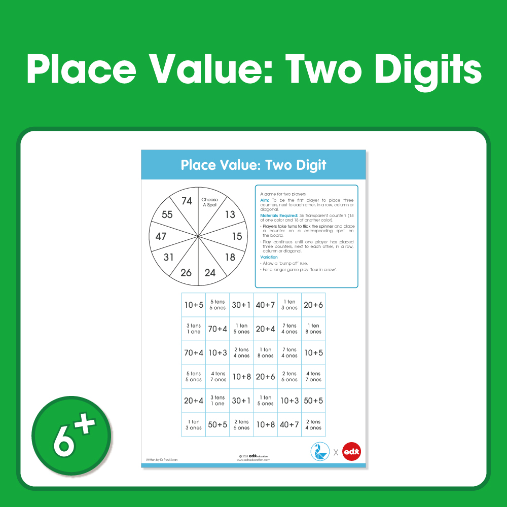 Downloadable Board Games Place Value: Two Digits– Grade 1 - Worksheets ...