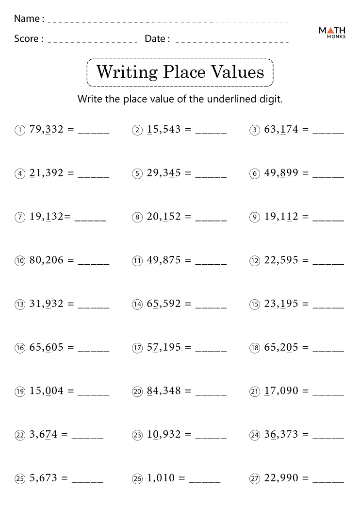4th Grade Place Value Worksheets with Answer Key - Worksheets Library