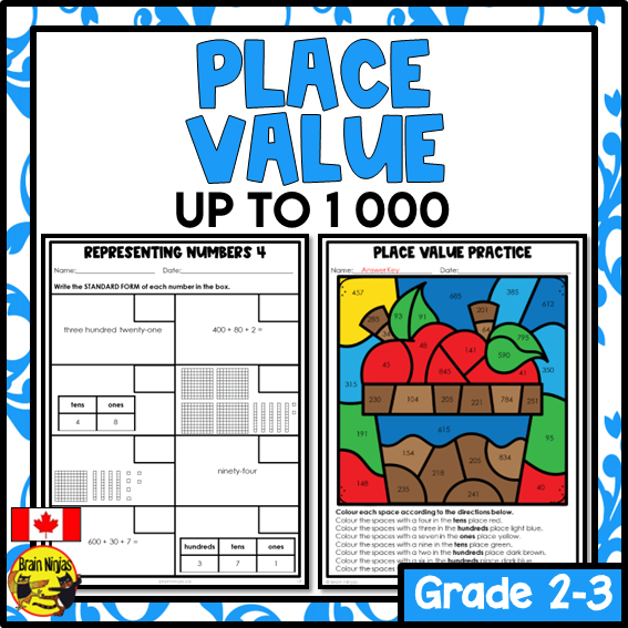 Place Value to 1000 Math Worksheets | Paper – brainninjas - Worksheets ...