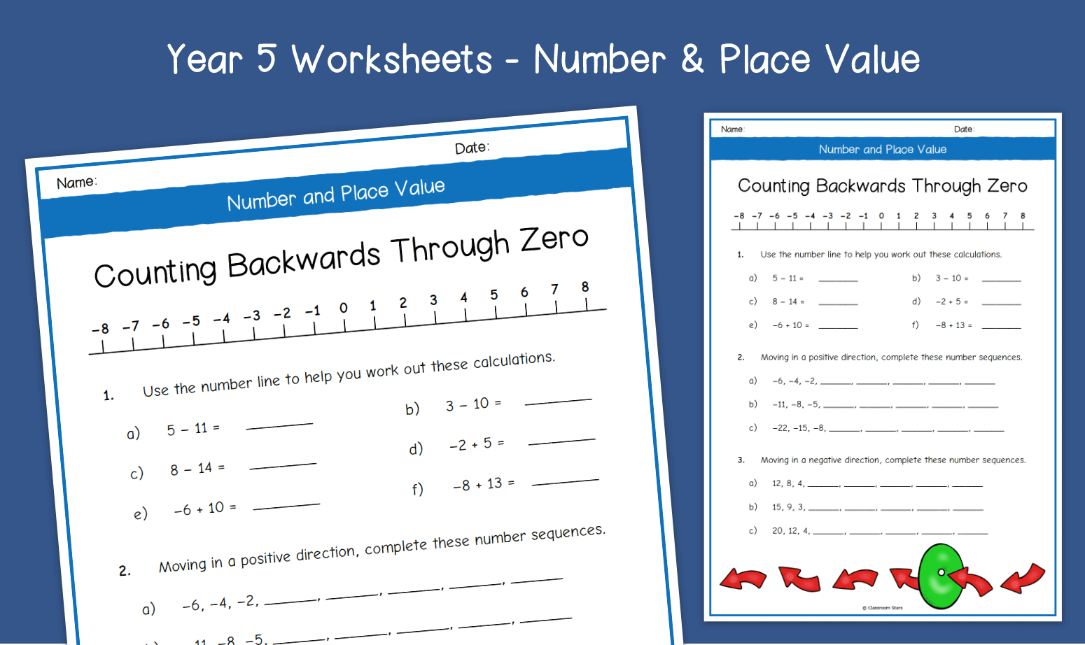 Year 5 | Counting Backwards Through Zero Worksheets | KS2 Number ... - Worksheets Library