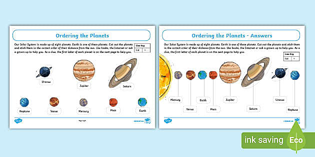 KS1 Ordering The Planets Worksheet | Space Day Activity - Worksheets Library