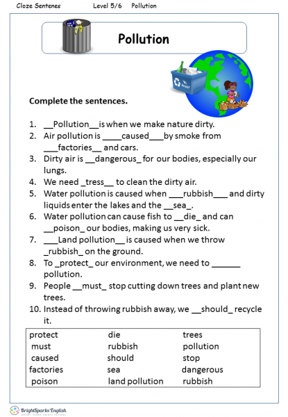 Types of Pollution Worksheets - Free Printable - Worksheets Library