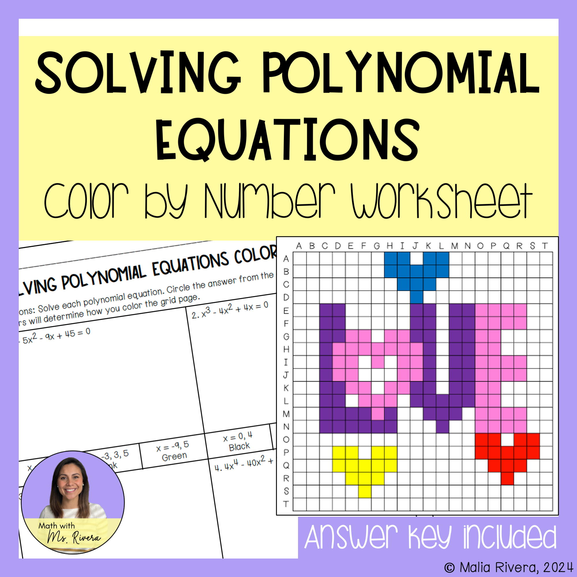 Valentines Day Solving Polynomial Equations Color By Number Worksheet Algebra 2 Worksheets Library