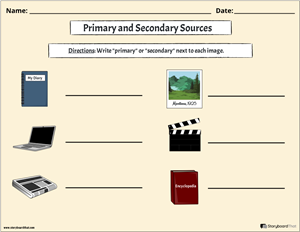 Primary and Secondary Source Worksheet - Cunning History Teacher ...