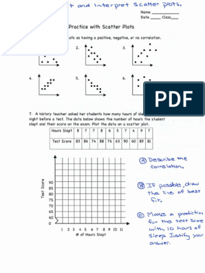 Scatter Plot Worksheet | PDF - Worksheets Library