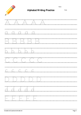 Writing the Alphabet - Handwriting Worksheet | Teach Starter - Worksheets Library