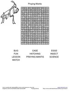 Praying Mantis Color and Write Lesson Plan for 3rd - 4th Grade ...