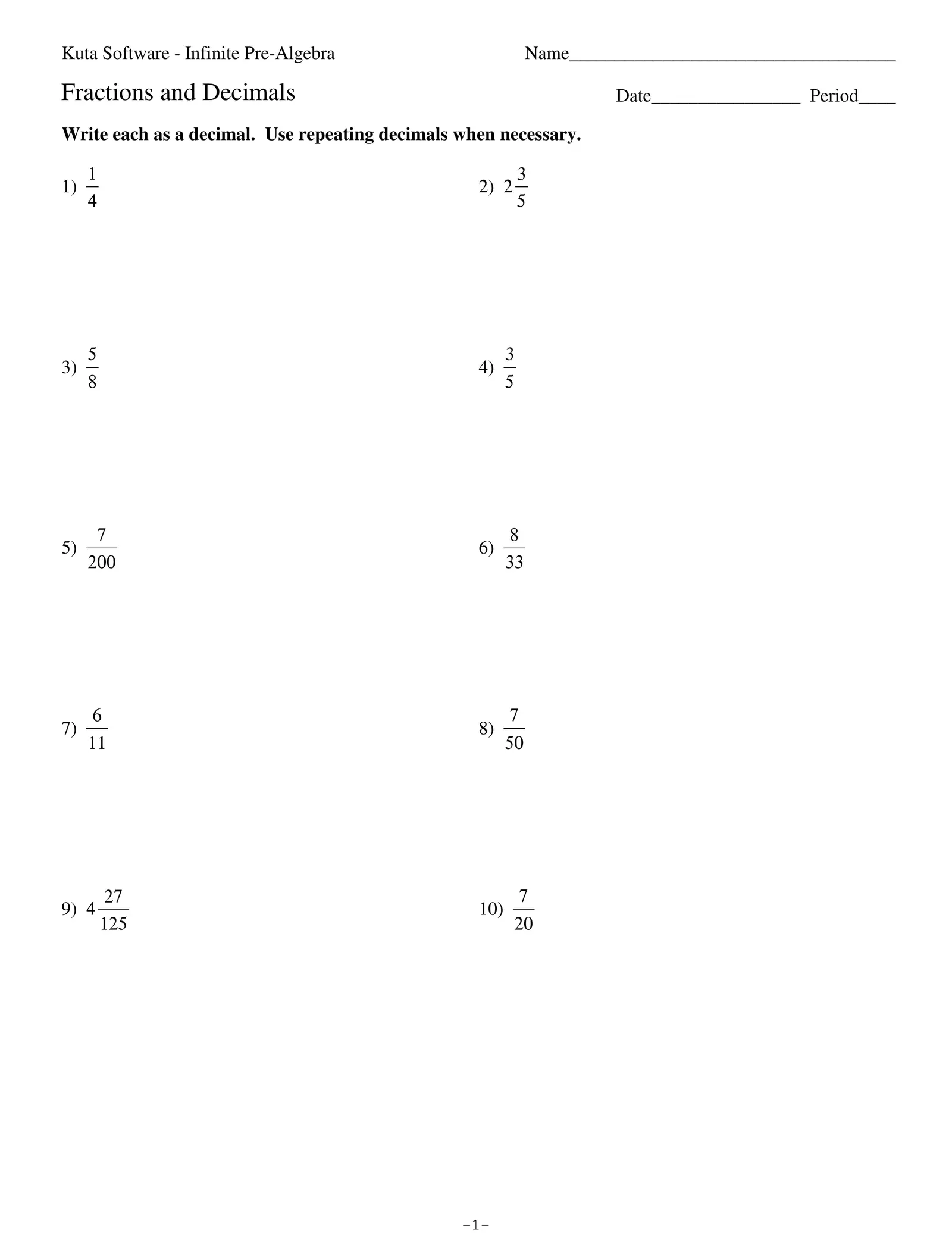 Fractions And Decimals Worksheet Interactive Worksheet Edform Fractions And Decimals Worksheet Interactive Worksheet Edform