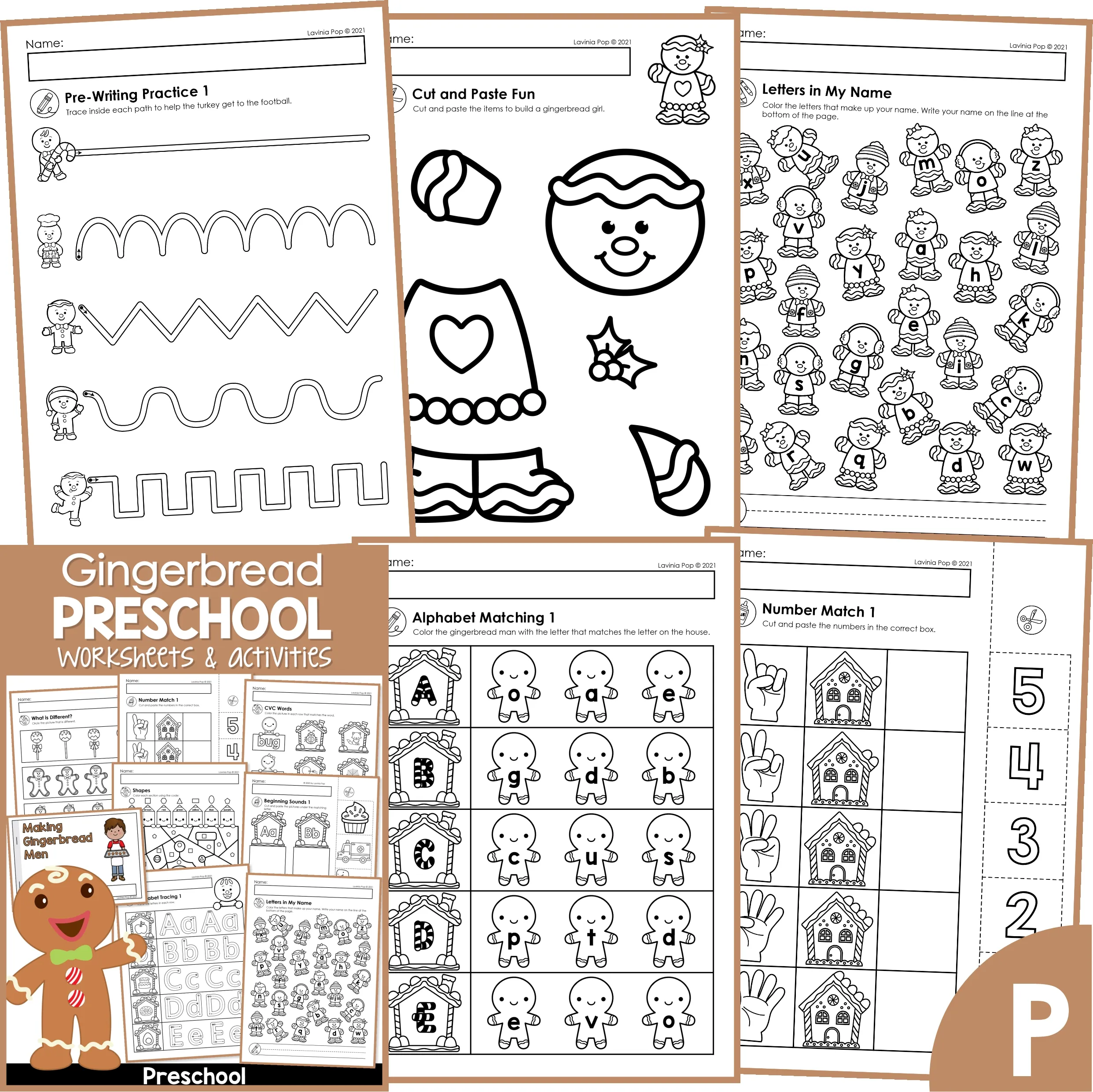 Gingerbread Preschool Worksheets and Activities No Prep - Worksheets ...