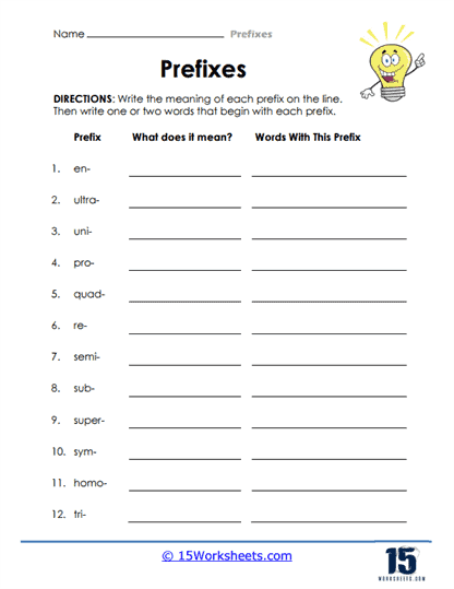 Prefixes Worksheets - 15 Worksheets.com - Worksheets Library