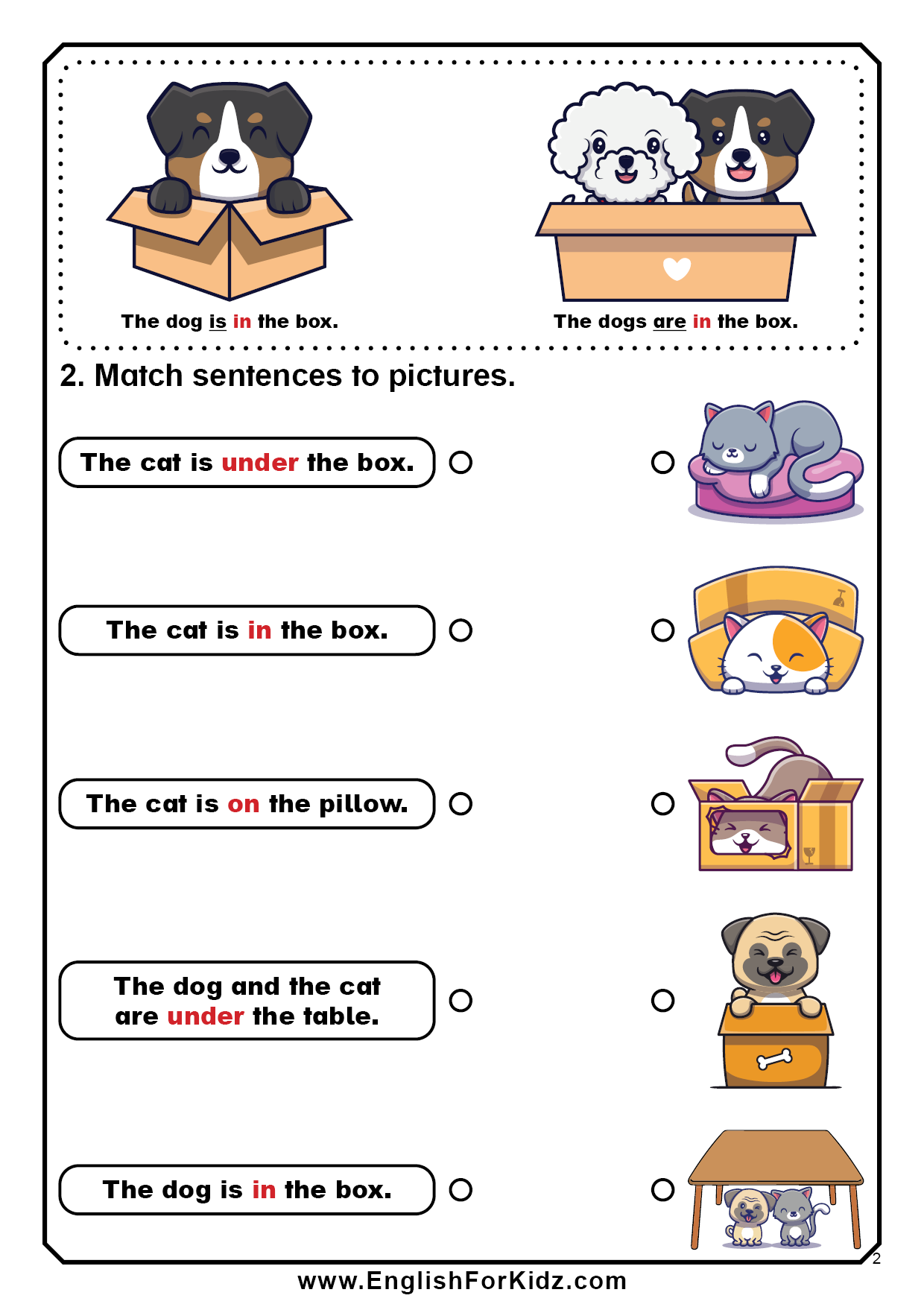 English for Kids Step by Step: Prepositions Worksheets - Worksheets Library