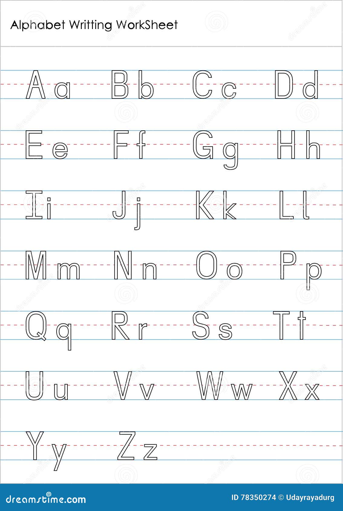 Alphabet Writing Practice Worksheet Stock Illustration ... - Worksheets Library