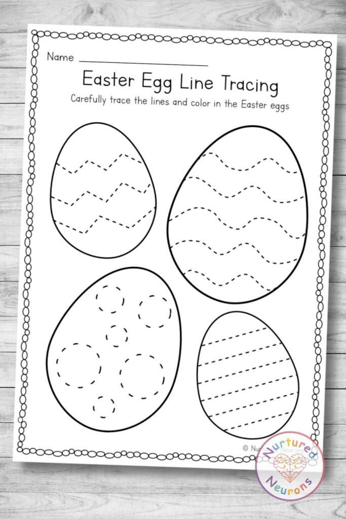 Easter Line Tracing Worksheet (preschool printable) - Nurtured Neurons ...