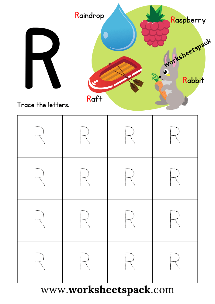 Practice Letter R Tracing In Different Sizes KidzeZone Practice Letter R Tracing In Different Sizes KidzeZone