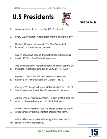 American President Worksheets - 15 Worksheets.com - Worksheets Library
