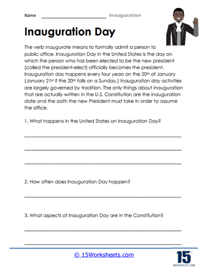 Inauguration Day Worksheets - 15 Worksheets.com - Worksheets Library