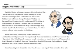 Happy Presidents Day | edHelper - Worksheets Library