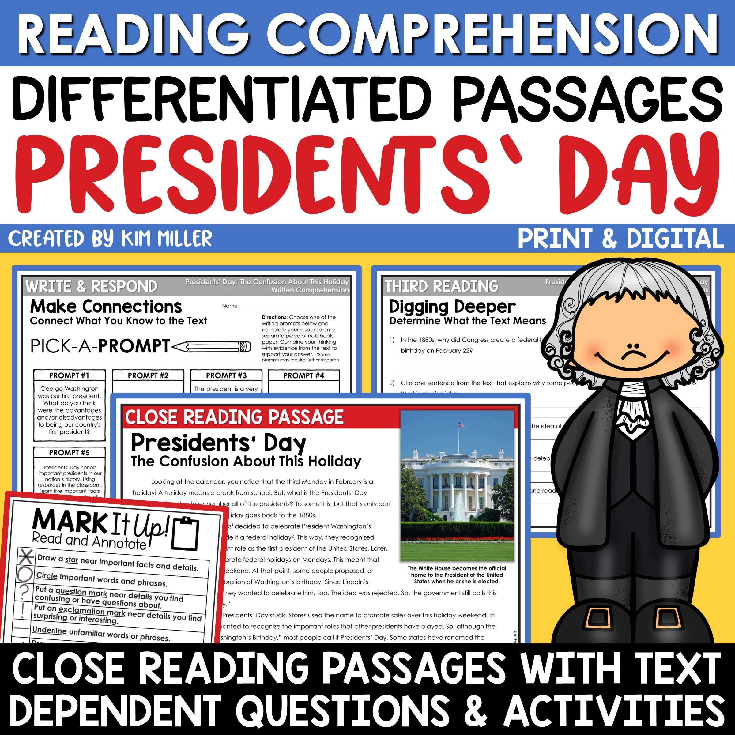 Presidents Day Reading Comprehension Worksheets For 2nd Grade Sale ...