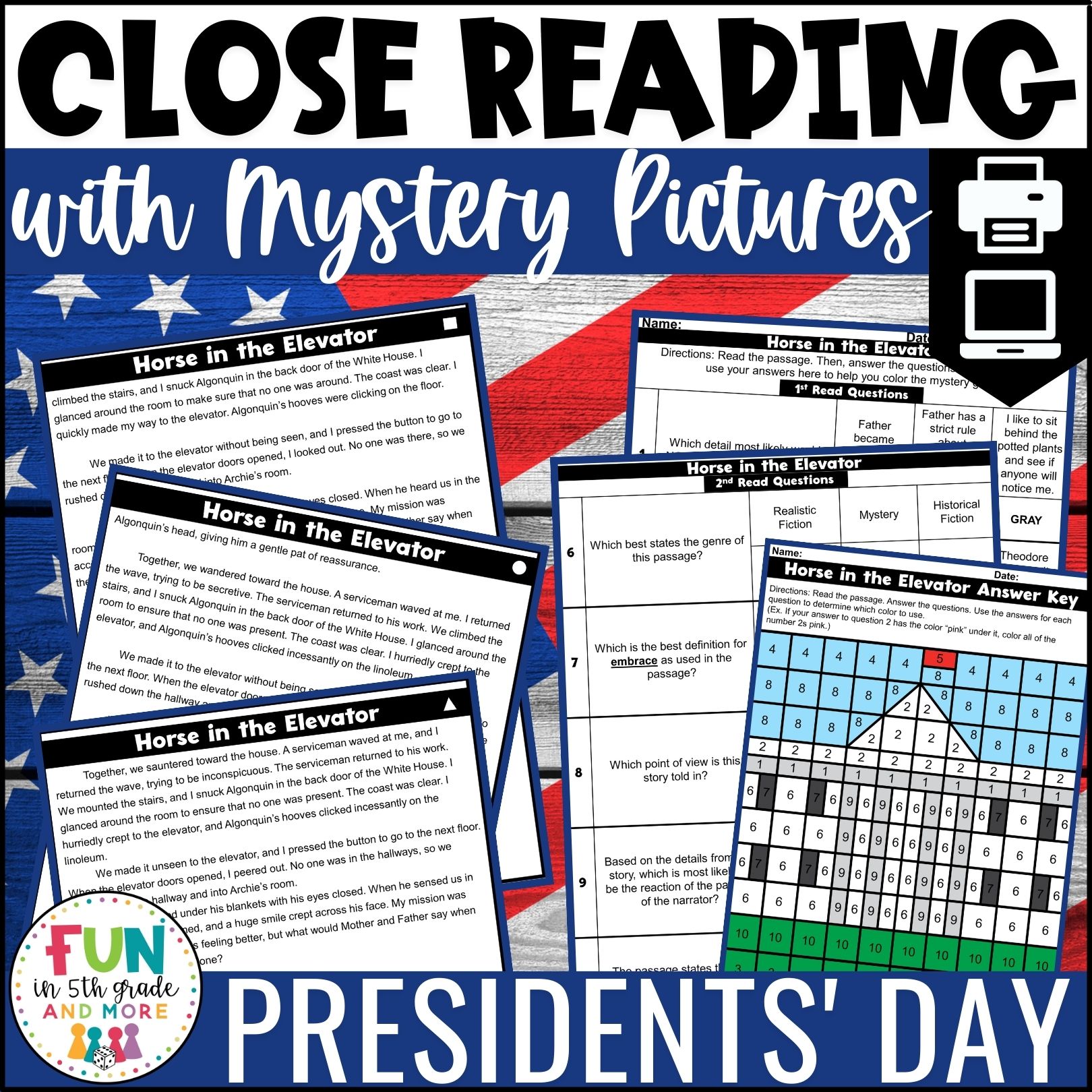 Presidents Day - Reading Comprehension Worksheets (SAVE 50 ...