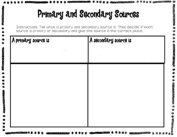 Primary and Secondary Sources Sorting Activity} | Primary and ...