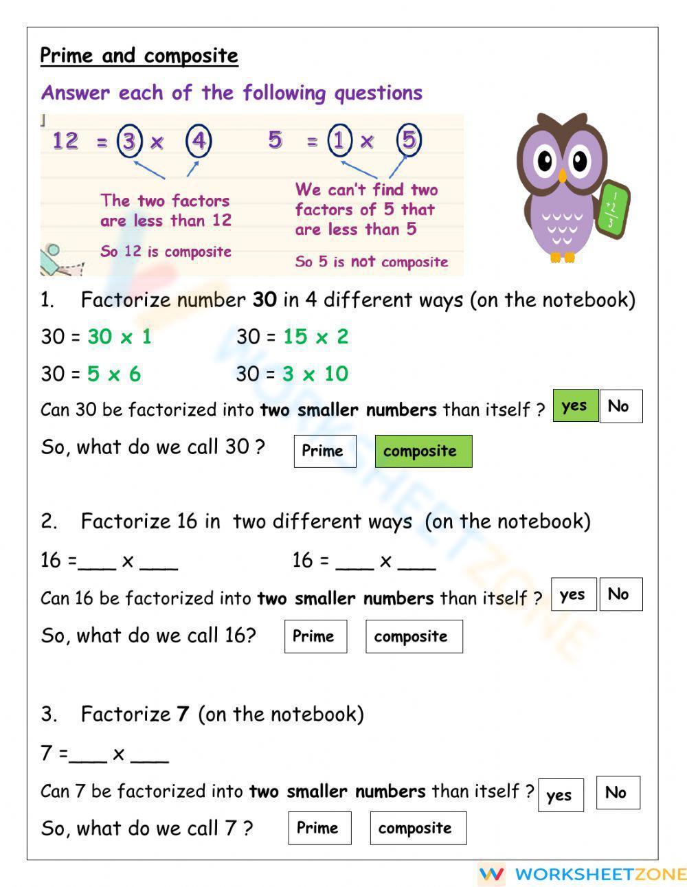 Prime And Composite Numbers Worksheet Worksheets Library Prime And Composite Numbers Worksheet Worksheets Library