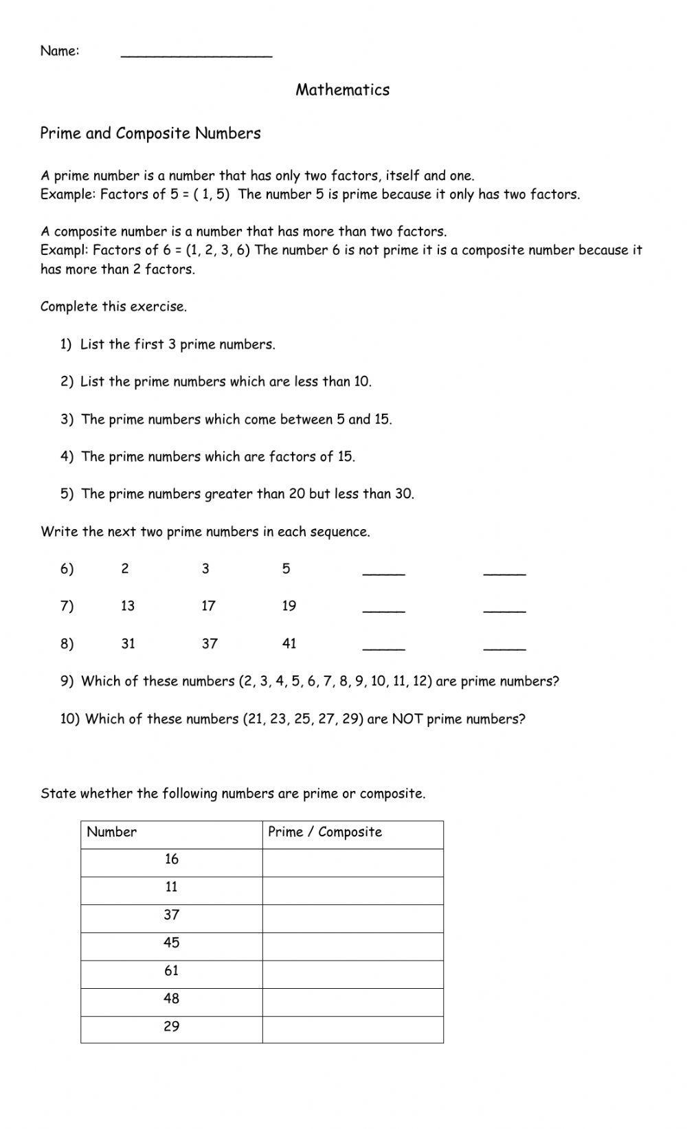 Prime And Composite Numbers Worksheets REVISION PDF PDF Prime And Composite Numbers Worksheets REVISION PDF PDF