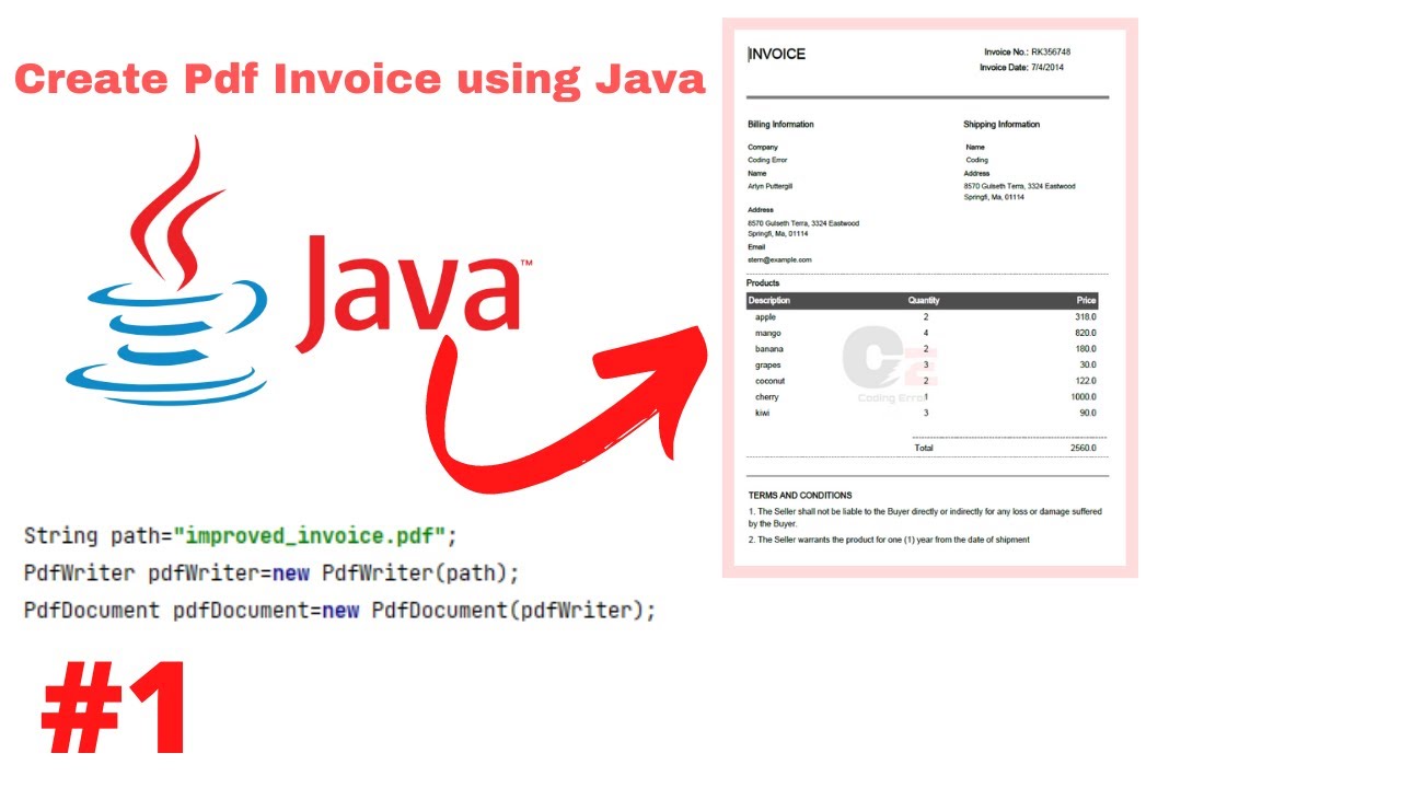 How to create pdf invoice in java - Worksheets Library