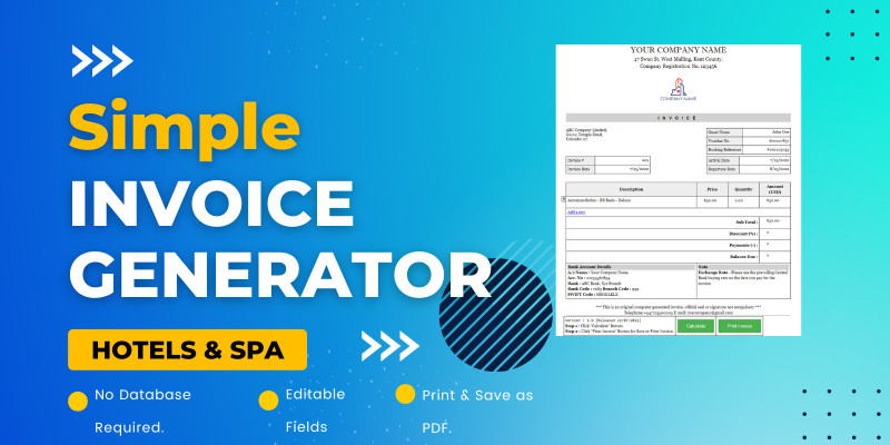 Simple Invoice Generator JavaScript by Tecpinswebs - Worksheets Library