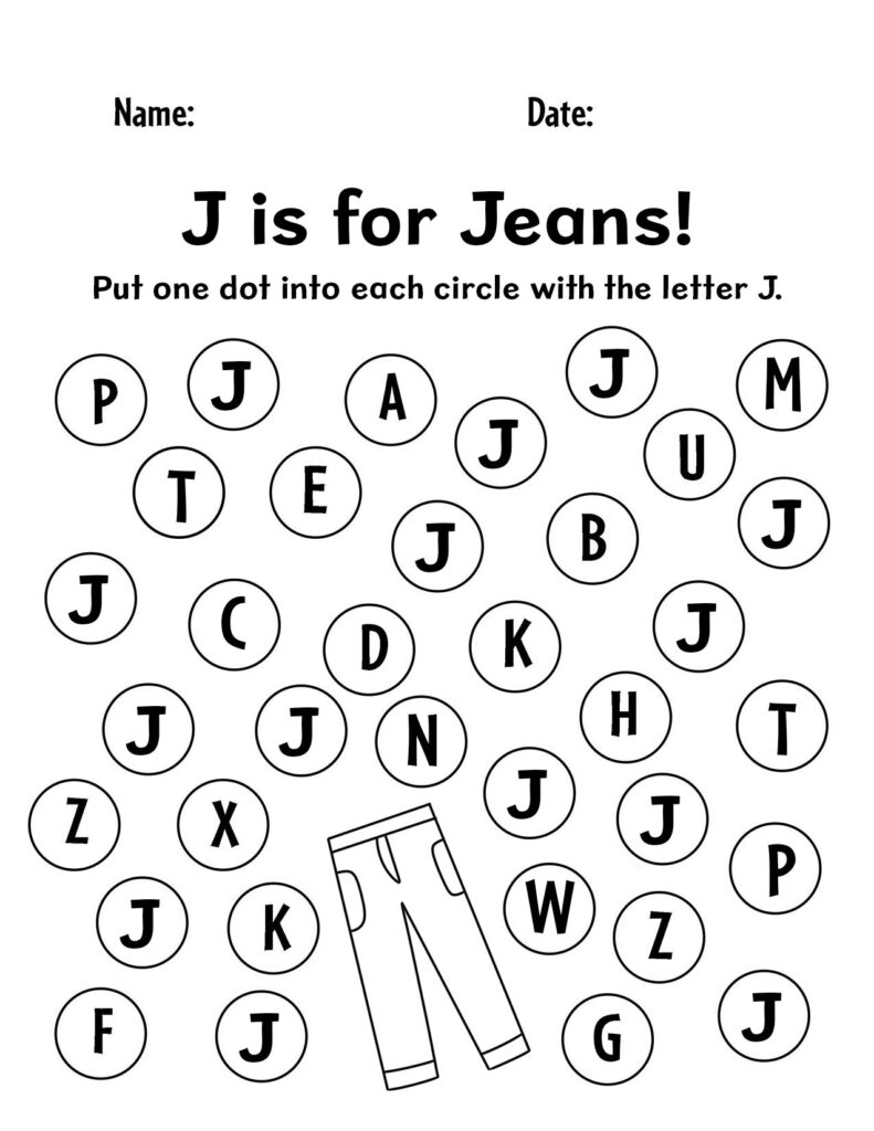 FREE Letter J Worksheets for Preschool! ⋆ The Hollydog Blog - Worksheets Library