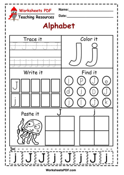 Letter J Worksheets PDF- Recognize, Trace, & Print - Worksheets Library