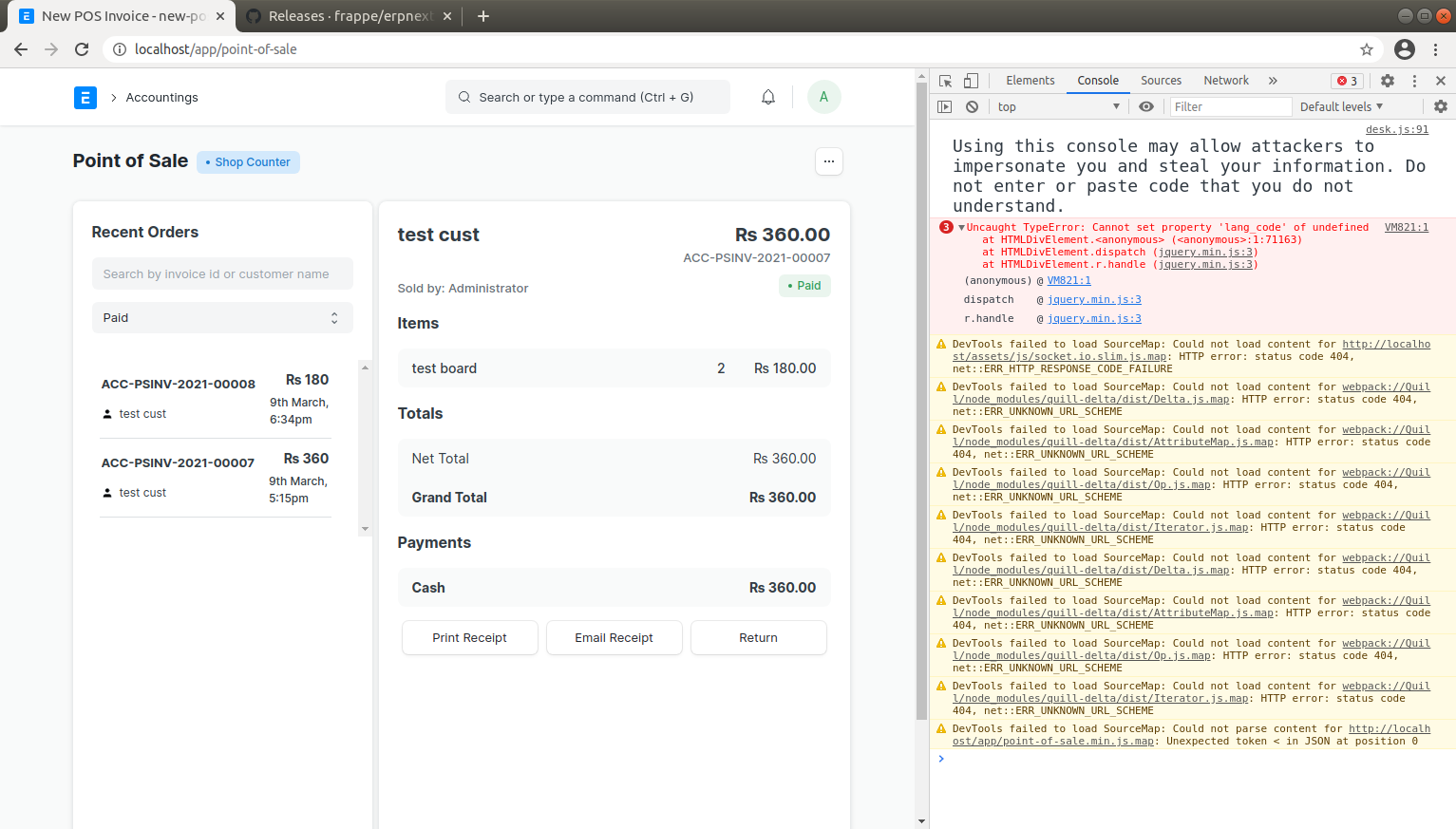 Sales Receipt ,POS - Worksheets Library