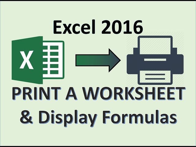 Excel 2016 Printing Spreadsheets And Show Formulas How To