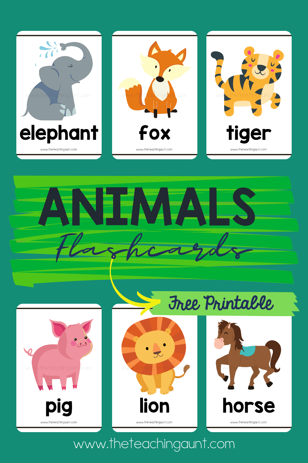 Free animal flashcards to customize and print | Canva - Worksheets Library