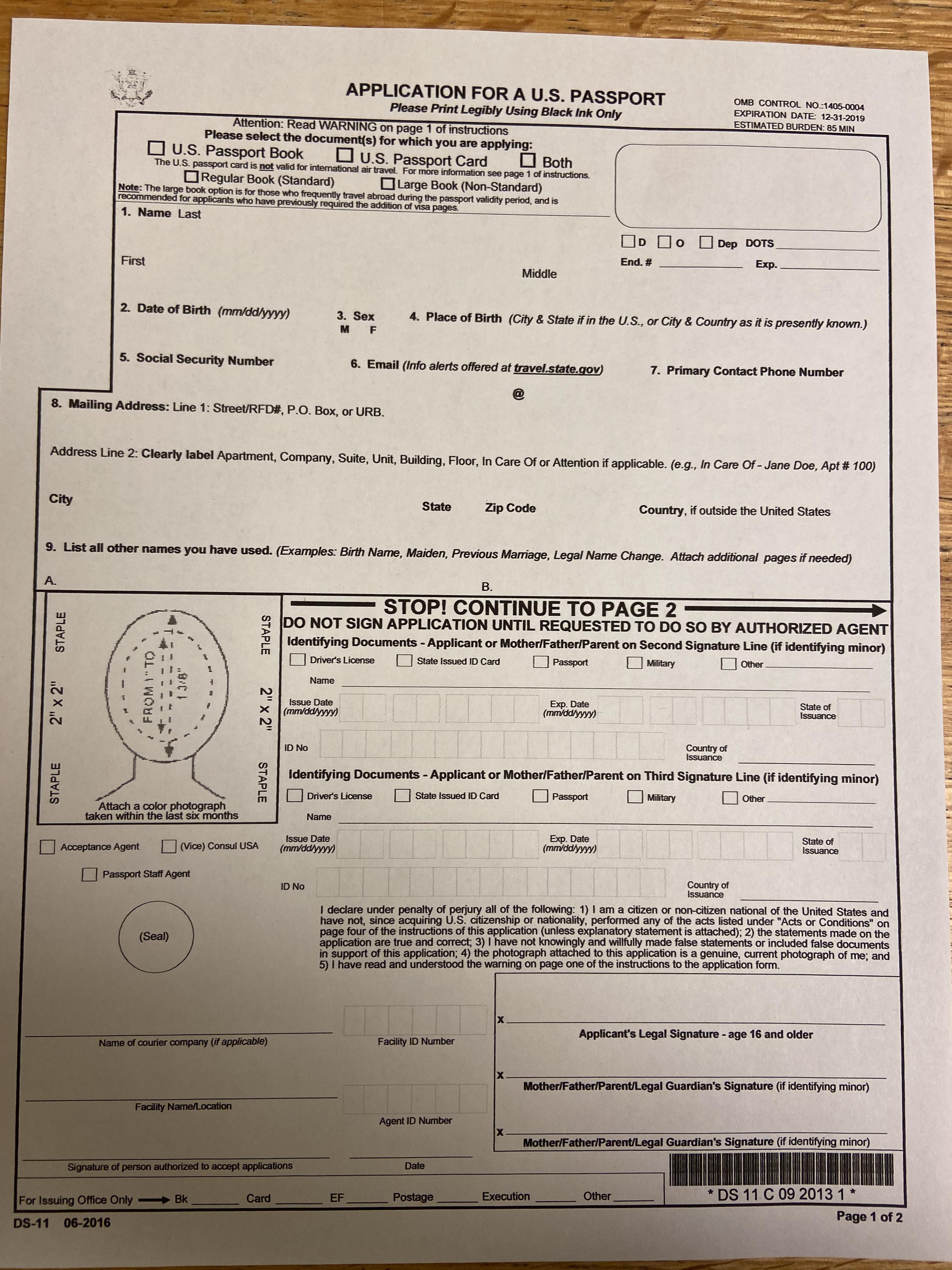 Does the DS-11 for passport application need to be printed in ... - Worksheets Library