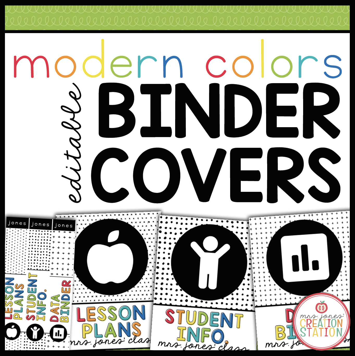 TEACHER BINDER COVERS | MODERN COLORS | TEACHER ORGANIZATION ...