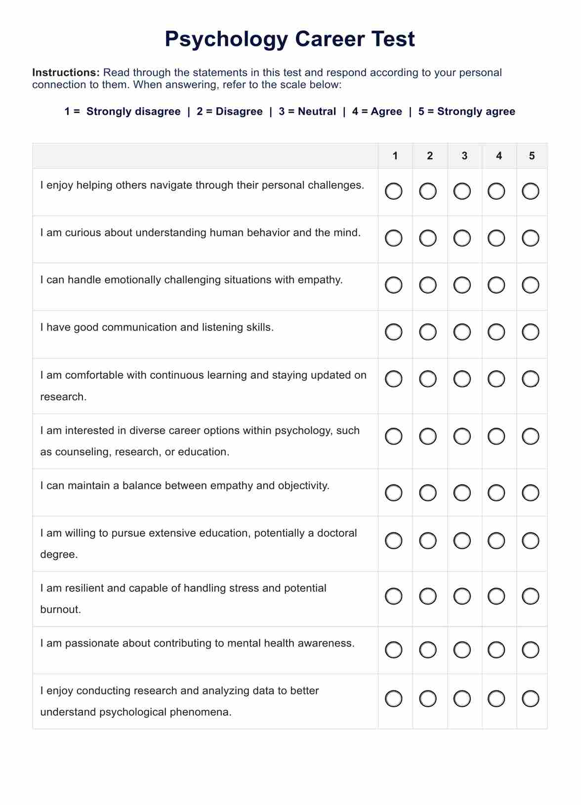 Free Printable Career Personality Test Free Download Free Printable Free Printable Career Personality Test Free Download Free Printable