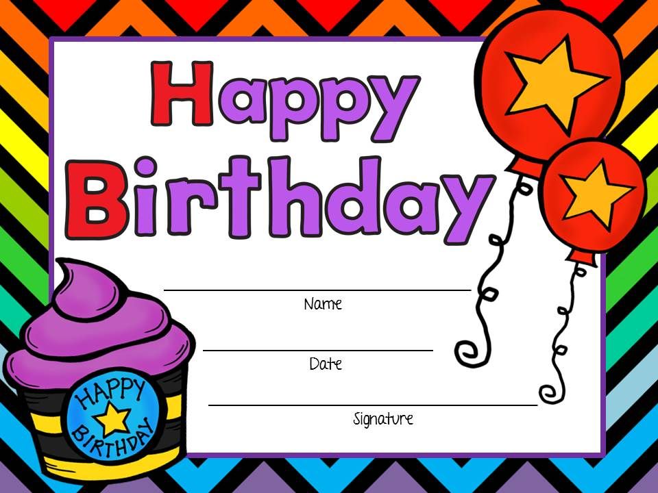 Free printable certificates for birthday, Download Free printable ...