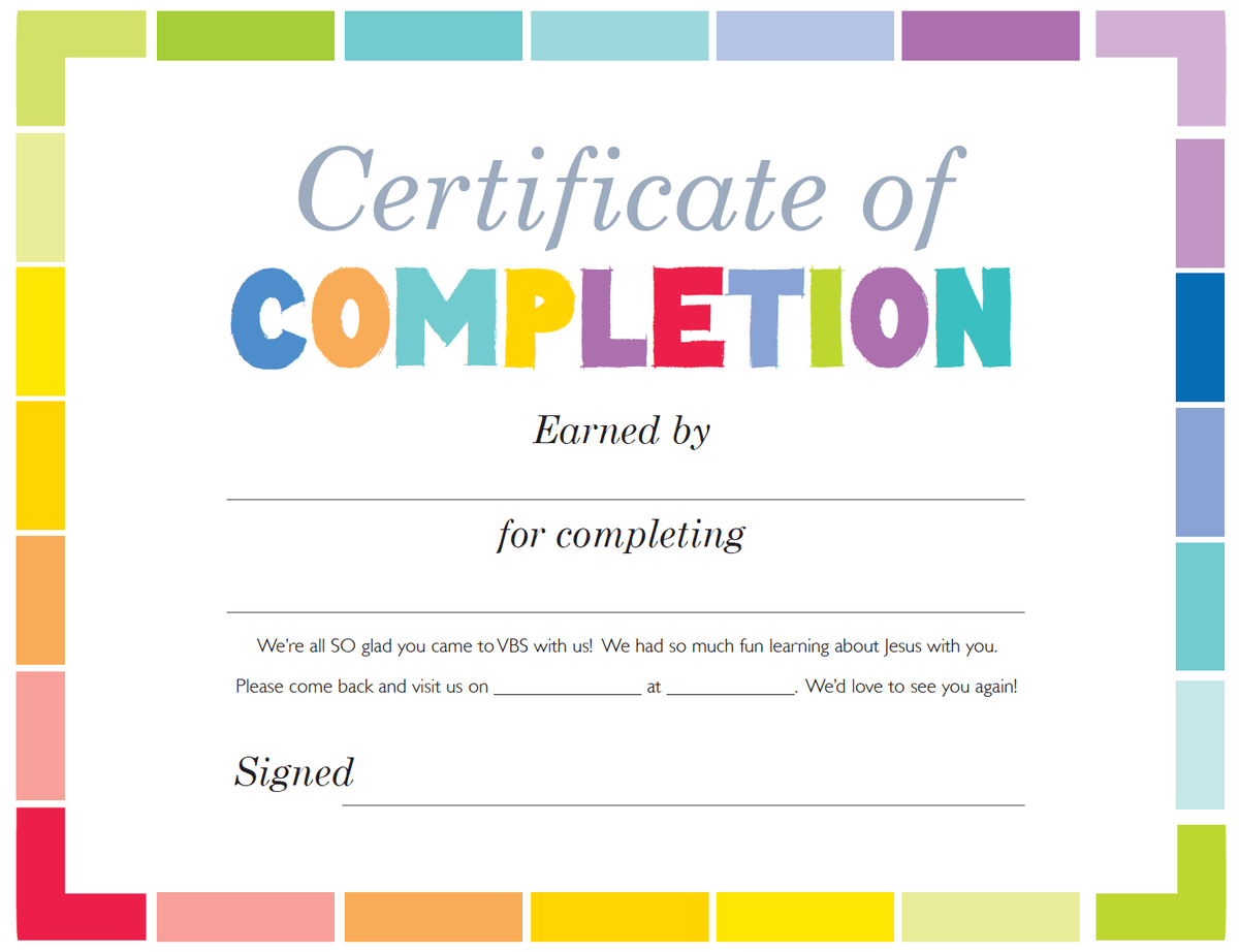 Free printable certificates of completion, Download Free printable ...