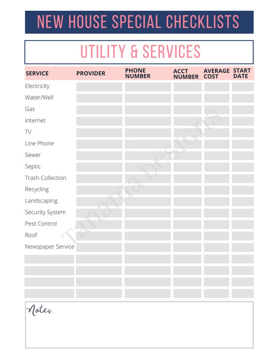New Home purchase Moving Checklist - Worksheets Library
