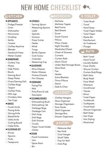 Free printable checklist for moving into a new home, Download Free printable checklist for ...