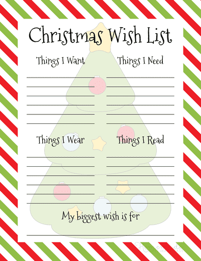 Free Printable Christmas Wish List Templates - Worksheets Library