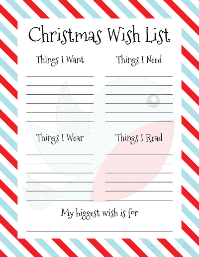 Free Printable Christmas Wish List Templates - Worksheets Library