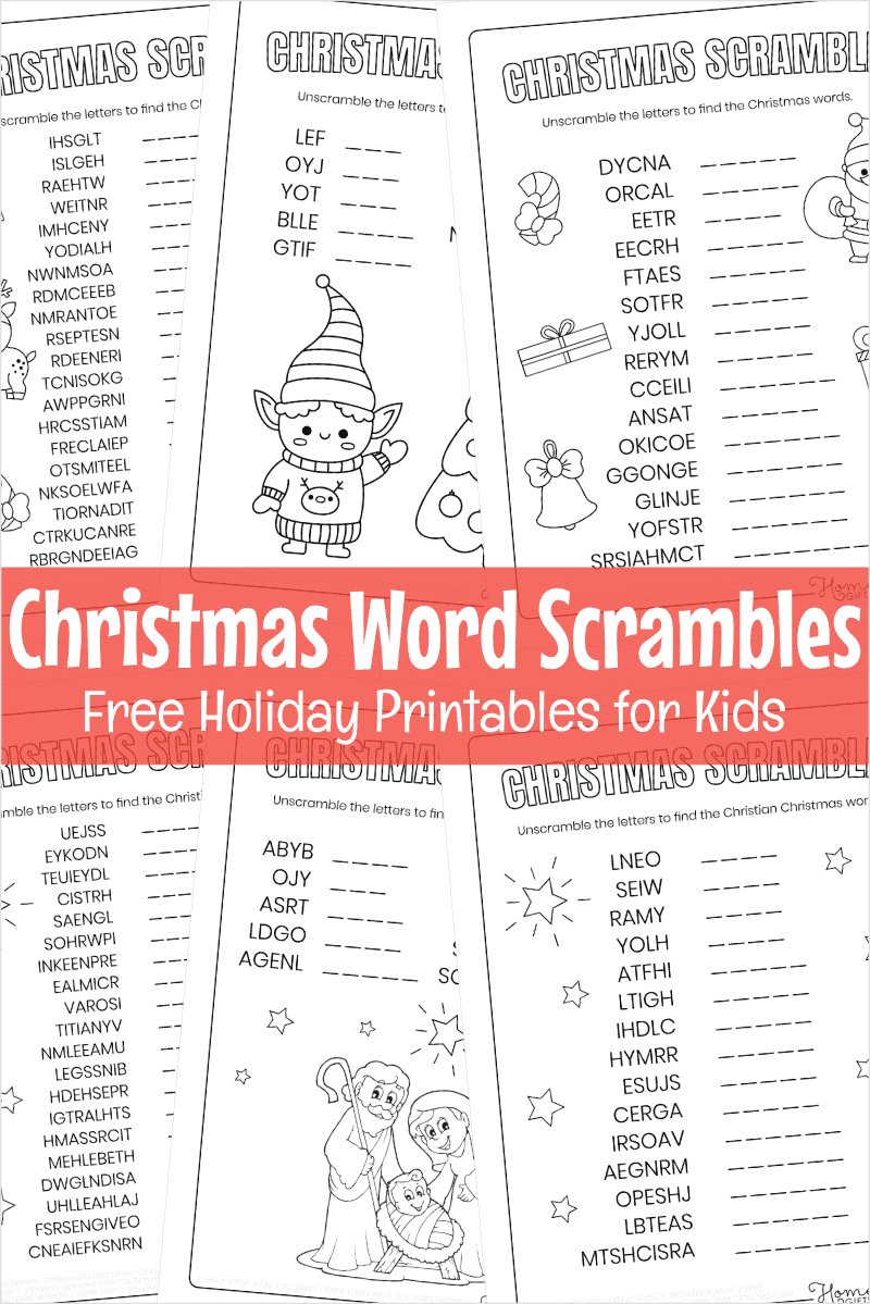 Christmas Word Scramble FREE Printable with Answer Key - Worksheets Library