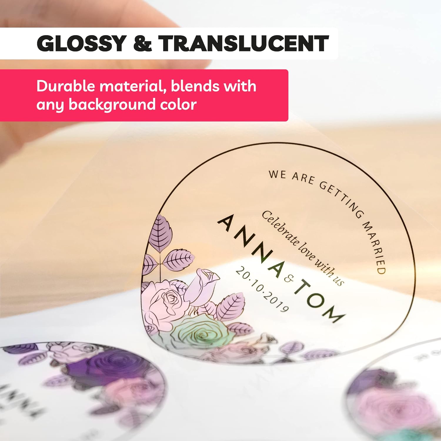 A SUB Printable Clear Vinyl Sticker Paper Waterproof Inkjet Transparent