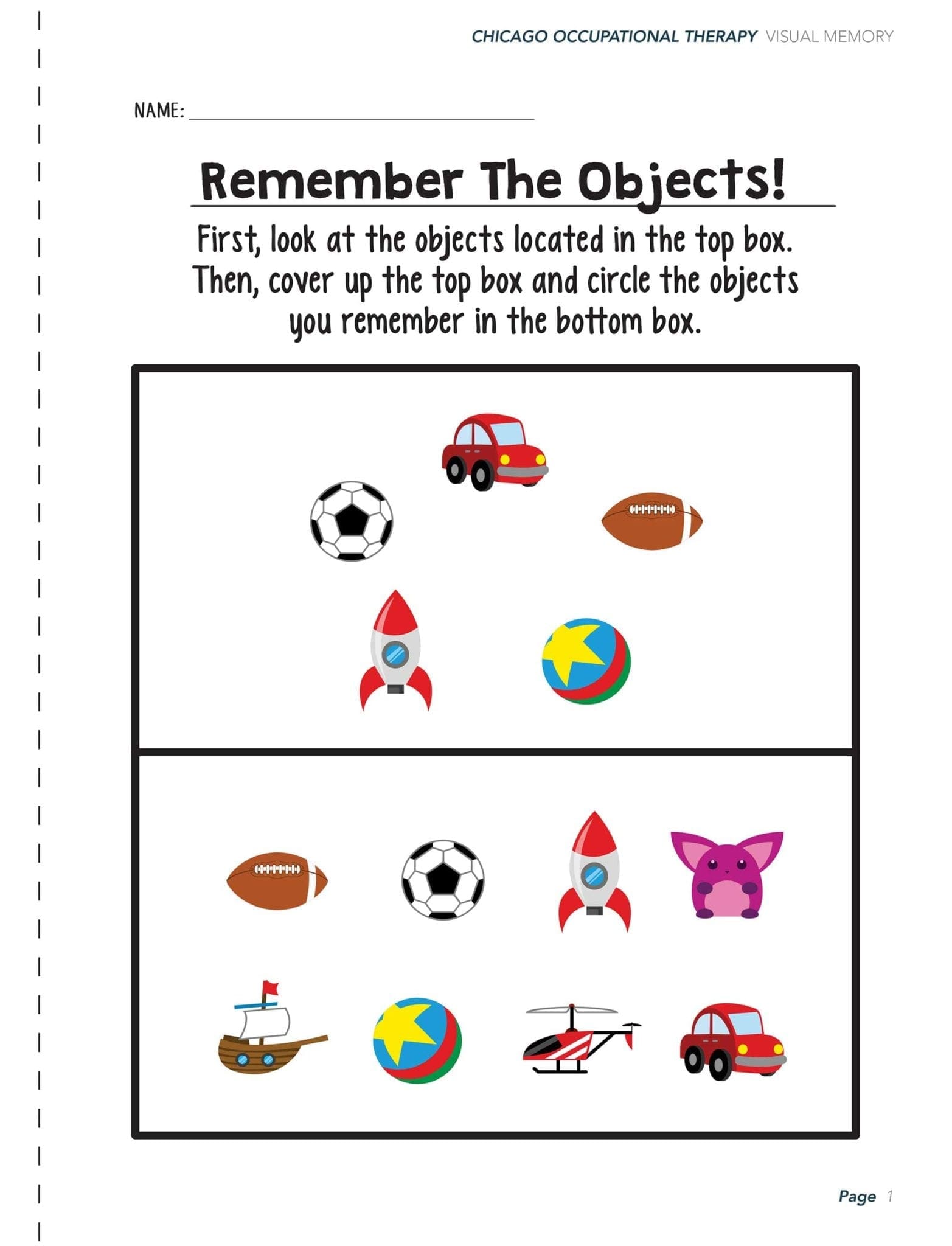 Visual Perceptual Activity Worksheets - Chicago Occupational Therapy ...