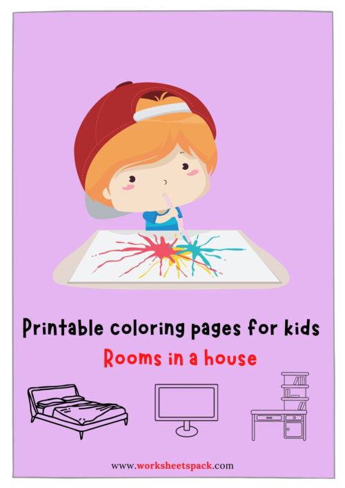 Printable rooms in a house coloring pages - worksheetspack - Worksheets ...
