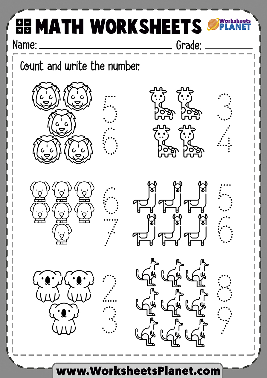 9 Free Printable Number Worksheets for Kindergarten - Freebie ...