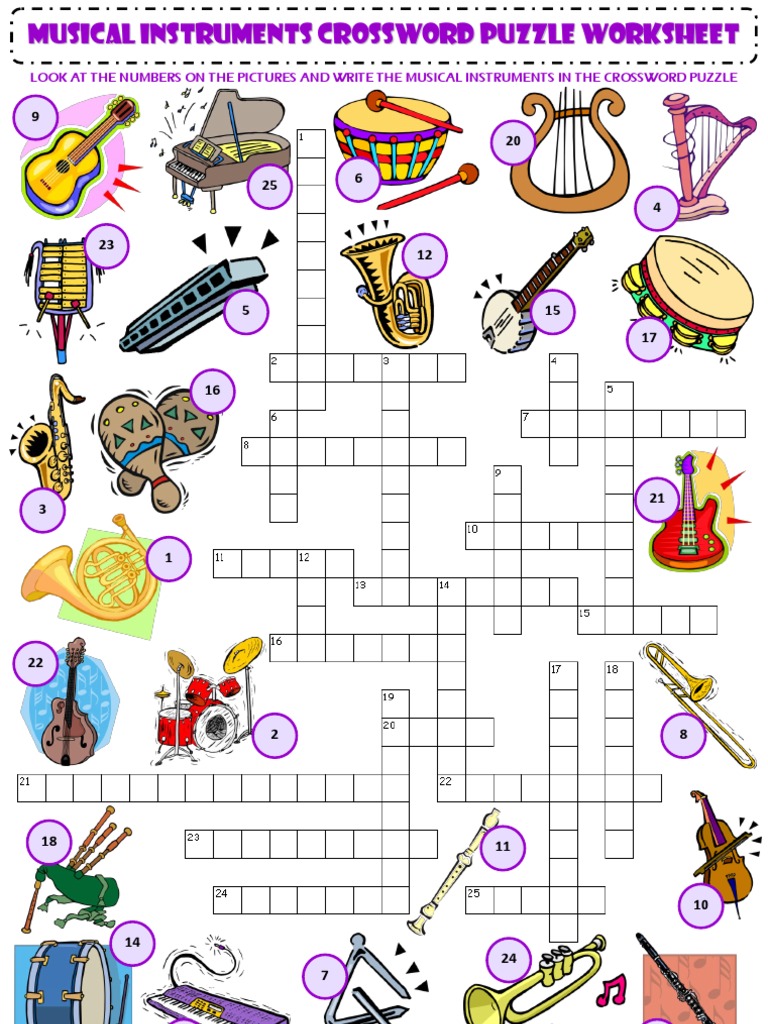 Musical Instruments Vocabulary Criss Cross Crossword Puzzle Musical Instruments Vocabulary Criss Cross Crossword Puzzle