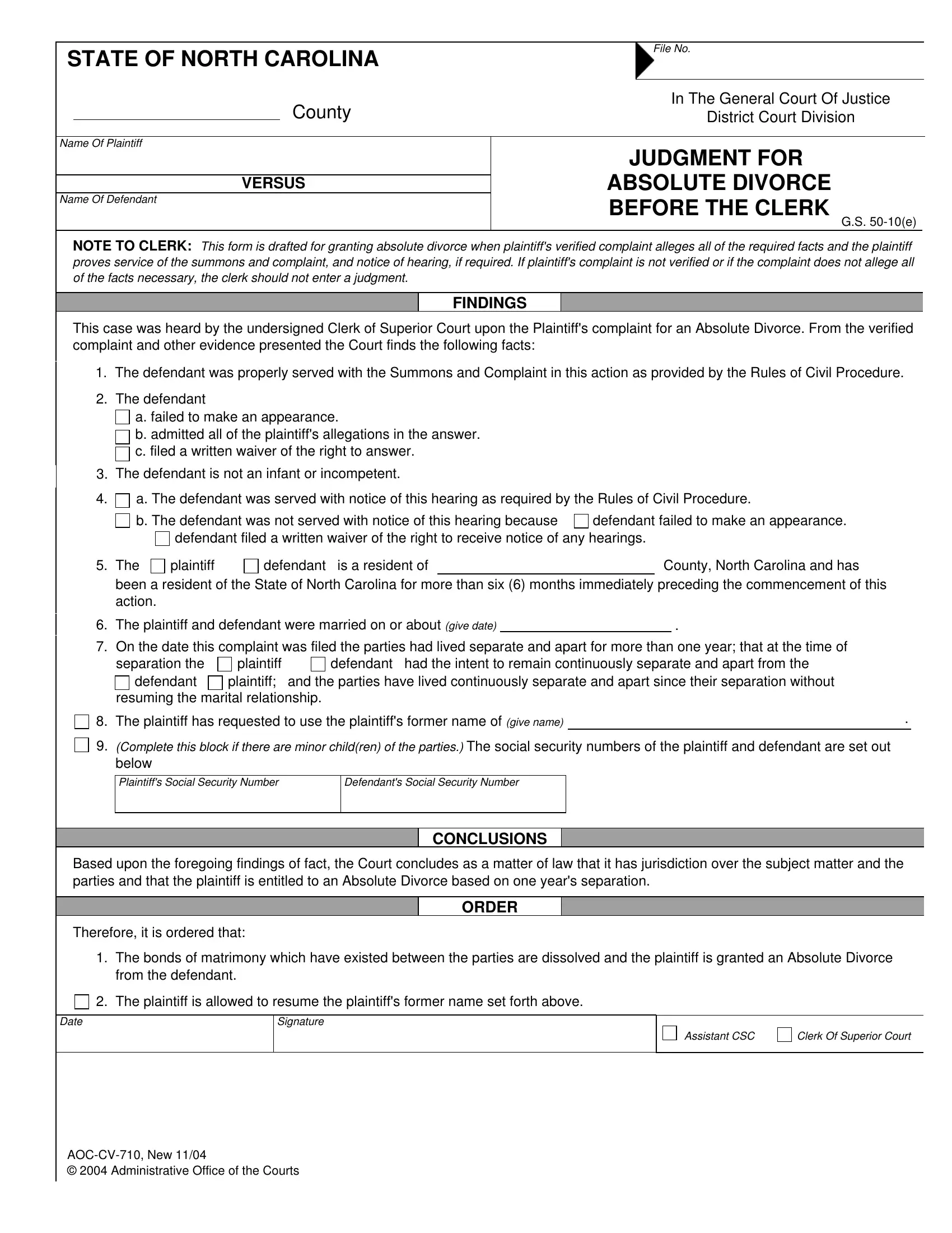 Judgment Absolute Divorce Form ≡ Fill Out Printable PDF Forms Online - Worksheets Library
