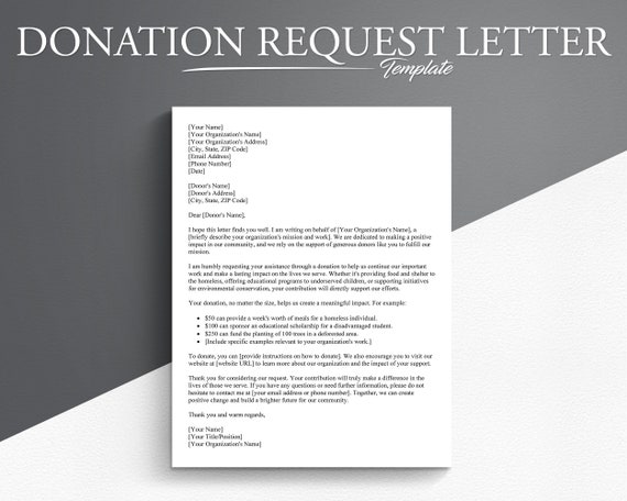 Professional Donation Request Letter Template. Google Docs ... - Worksheets Library